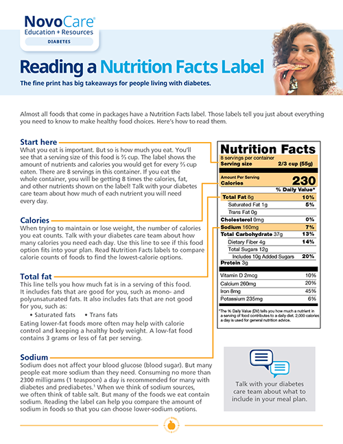 Understanding Nutrition Labels with Diabetes | NovoCare® Diabetes Education Understanding Nutrition Labels with Diabetes | NovoCare® Diabetes Education